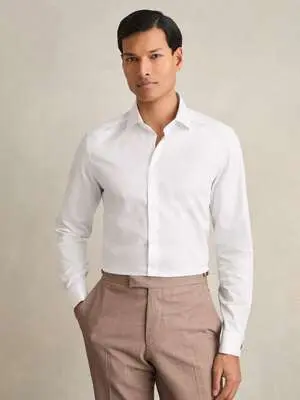 REISS Regular Fit Regular-fit Cotton-satin Stripe Shirt - White