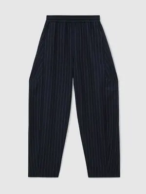 REISS Barrel-leg Pinstripe Trousers