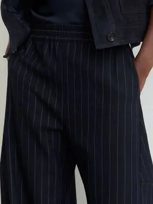REISS Barrel-leg Pinstripe Trousers