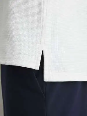 REISS Textured Concealed-placket Polo Shirt - White