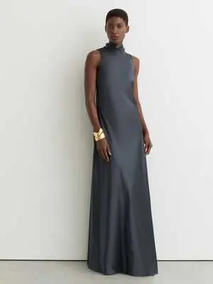 REISS Fae Cape Maxi Dress - Grey