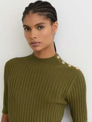 REISS Harriet Button-detail Knitted Midi Dress