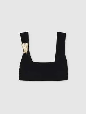 REISS Hardware-detail Square-neck Bikini Top
