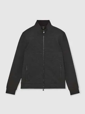 REISS Double-faced Jersey Zip Sweatshirt