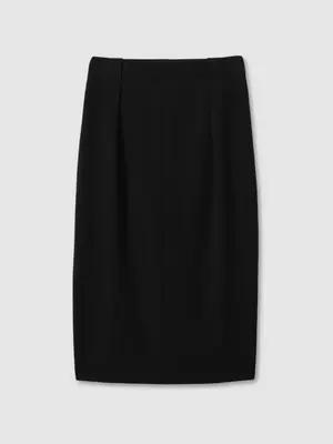 REISS Petite Tailored Midi Suit Skirt - Black