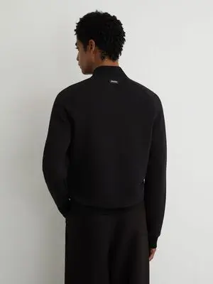REISS Quilted Hybrid Bomber Jacket