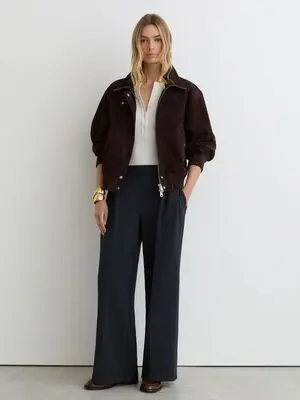 REISS Pinstripe Wide-leg Joggers
