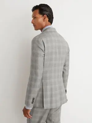REISS Wool Check Double-breasted Suit Blazer Classic-fit