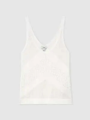 REISS Open-stitch Knitted Vest