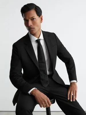 REISS Tailored Fit Single-breasted Suit Blazer - Black