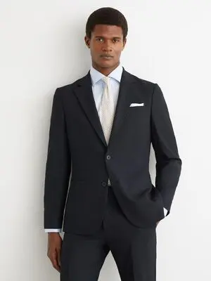 REISS Tailored Fit Single-breasted Suit Blazer - Navy