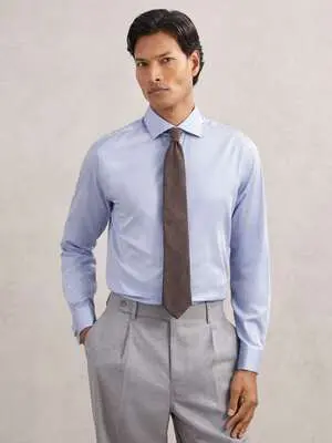 REISS Remote Regular Fit Regular-fit Cotton-satin Shirt - Blue Stripe