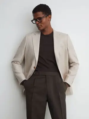 ATELIER Cotton-blend Classic-fit Trousers