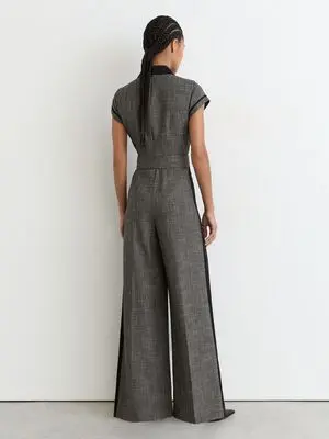 REISS Collared Wide-leg Belted Jumpsuit