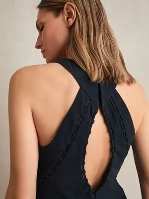REISS Ladder Trim Sleeveless Maxi Dress