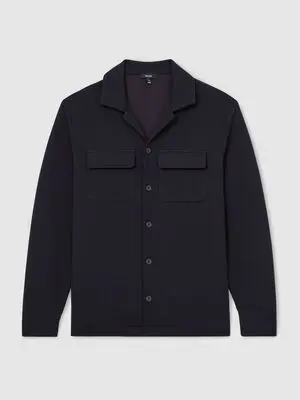REISS Textured Twin-pocket Regular-fit Shirt - Navy