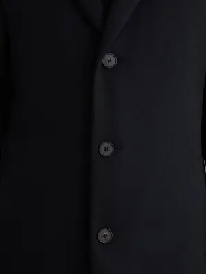 REISS Wool-blend Single-breasted Overcoat - Navy