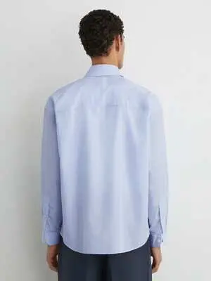 REISS Lyocell Stripe Button-through Overshirt