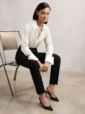 REISS Pintuck Tapered Trousers