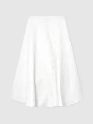 REISS Cotton-blend Jacquard Midi Skirt