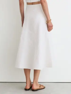 REISS Cotton-blend Jacquard Midi Skirt
