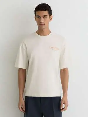 REISS Cotton Lemon-print Relaxed-fit T-shirt - White