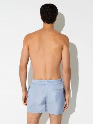 REISS Piped Drawstring Swim Shorts - Soft Blue