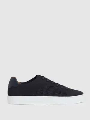 REISS Finley Knitted Low-top Trainers - Navy