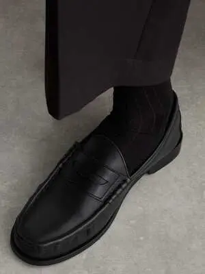 REISS Leather Penny Loafers