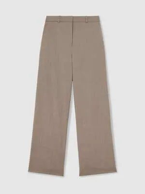 REISS Adie Wool-blend Wide-leg Trousers - Neutral