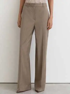 REISS Adie Wool-blend Wide-leg Trousers - Neutral