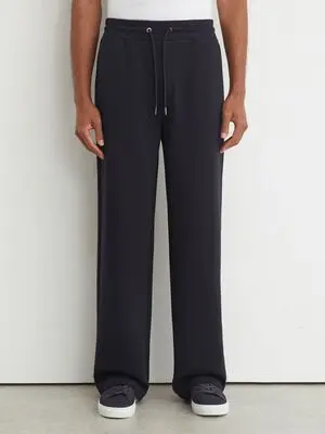 REISS Premium Interlock Relaxed-fit Joggers - Navy