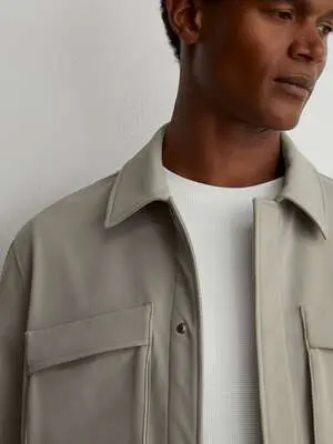 REISS Technical Twin-pocket Overshirt - Stone