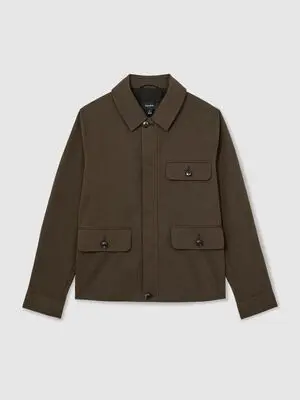 REISS Cotton-blend Zip-through Jacket
