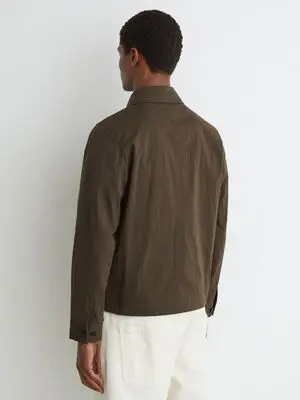 REISS Cotton-blend Zip-through Jacket