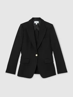 REISS Erin Wool-blend Textured Single-breasted Blazer