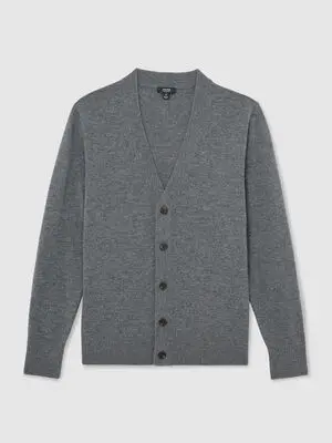 REISS Wool V-neck Cardigan