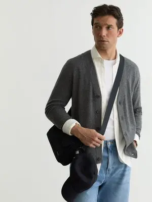 REISS Wool V-neck Cardigan