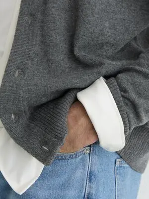 REISS Wool V-neck Cardigan