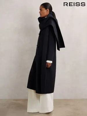 REISS Petite Wool-blend Scarf Blindseam Coat