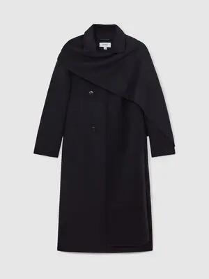 REISS Petite Wool-blend Scarf Blindseam Coat