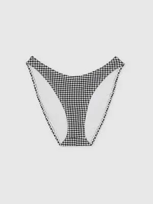 Good American Gingham Bikini Bottoms - Black