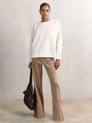 REISS Satin Button-back Top