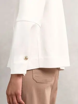 REISS Satin Button-back Top