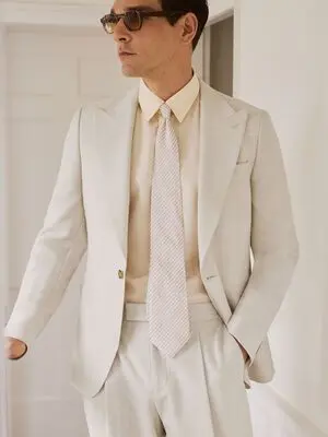 REISS Belmont Tailored Fit Single-breasted Suit Jacket With Wool - Stone