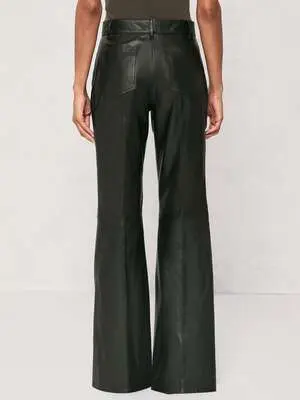 REISS Leather Flared Trousers