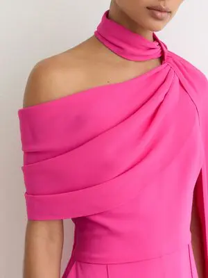 REISS One-shoulder Drape Wide-leg Jumpsuit