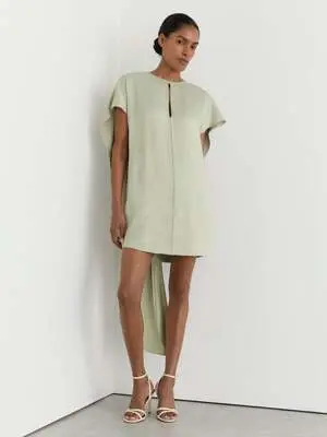 REISS Satin Cape-detail Mini Dress - Silver