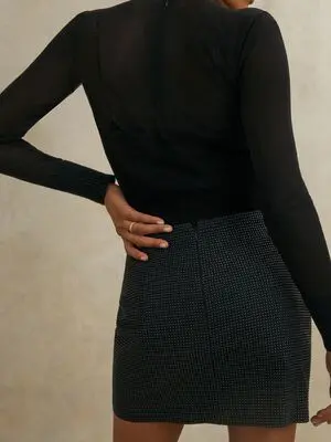 REISS Atelier Embellished Mini Skirt