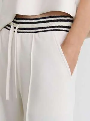 REISS Premium Interlock Stripe-waist Joggers